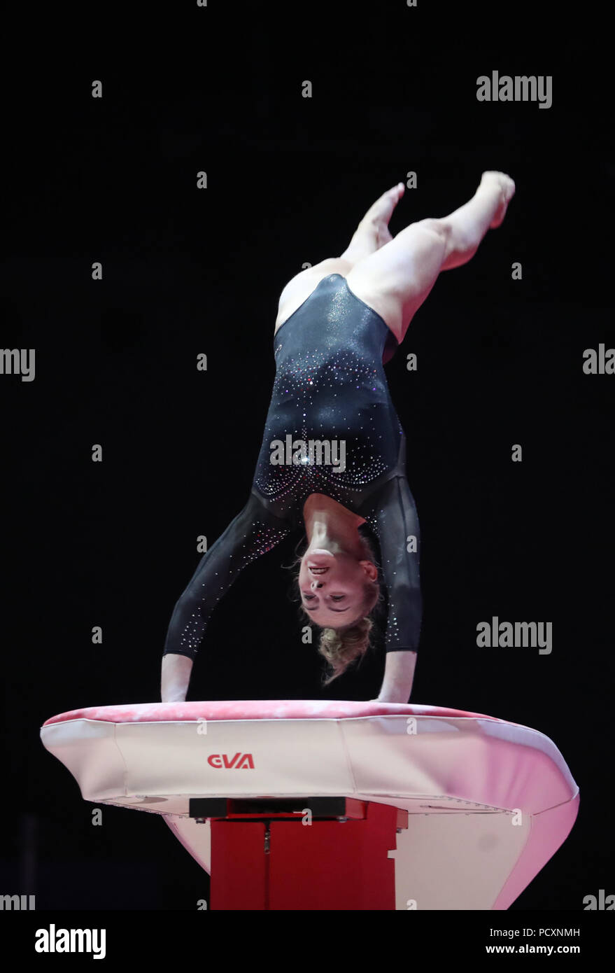 Great Britain's Lucy Stanhope on the vault during day three of the 2018 ...