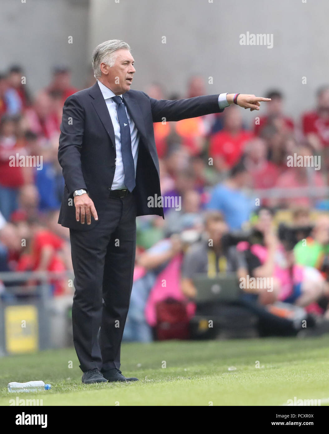 Napoli manager carlo ancelotti pre season friendly match aviva stadium ...