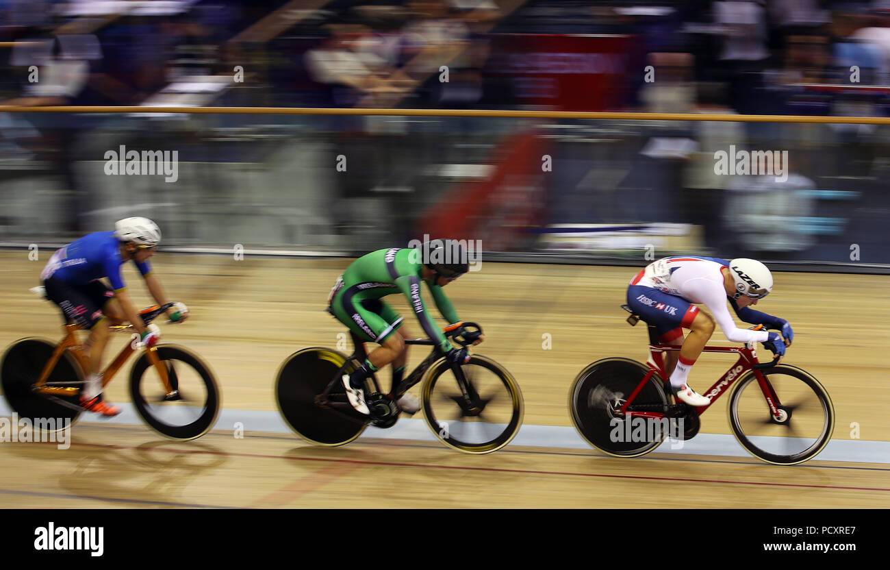 Great Britain's Ethan Hayter (right) in the Men's Omnium III ...