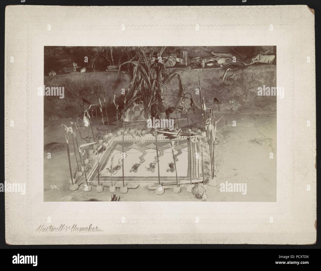 Altar sand painting inside Hopi kiva) - Hartwell & Hamaker Stock Photo ...