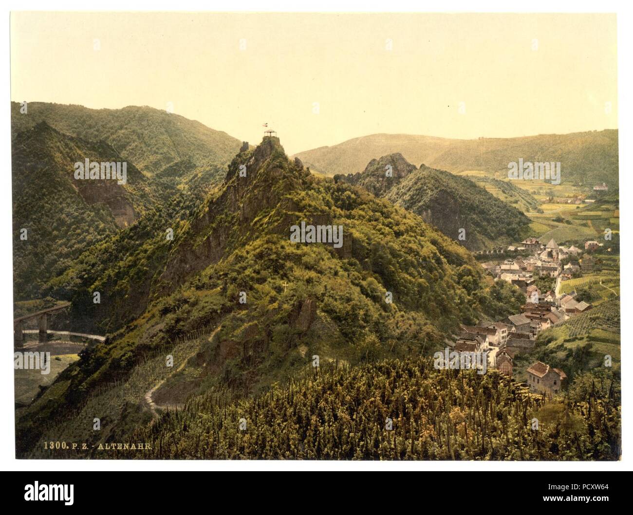 Altenahr and the White Cross, the Rhine, Germany Stock Photo - Alamy