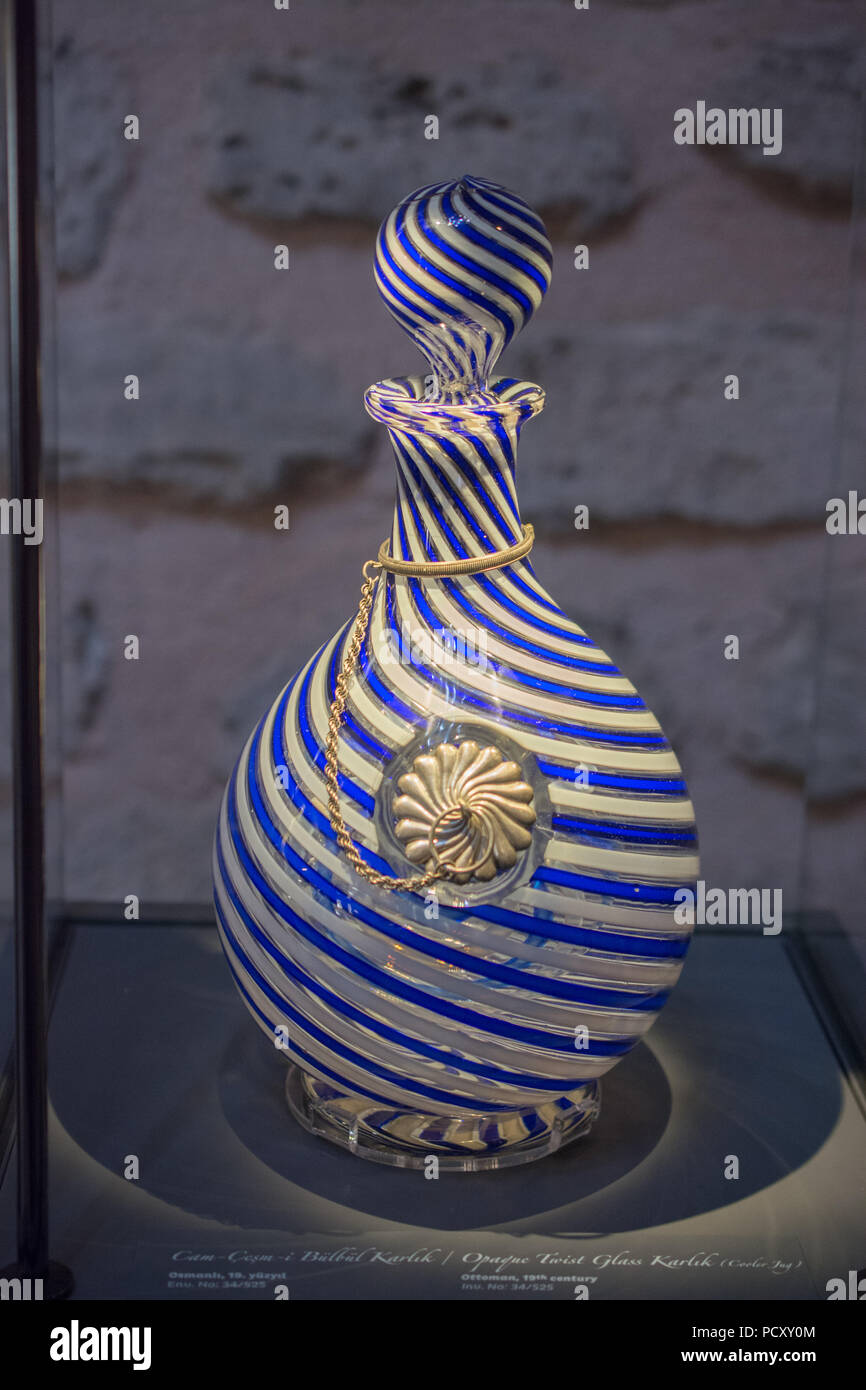 Very old style glass ewer water jar in view Stock Photo - Alamy