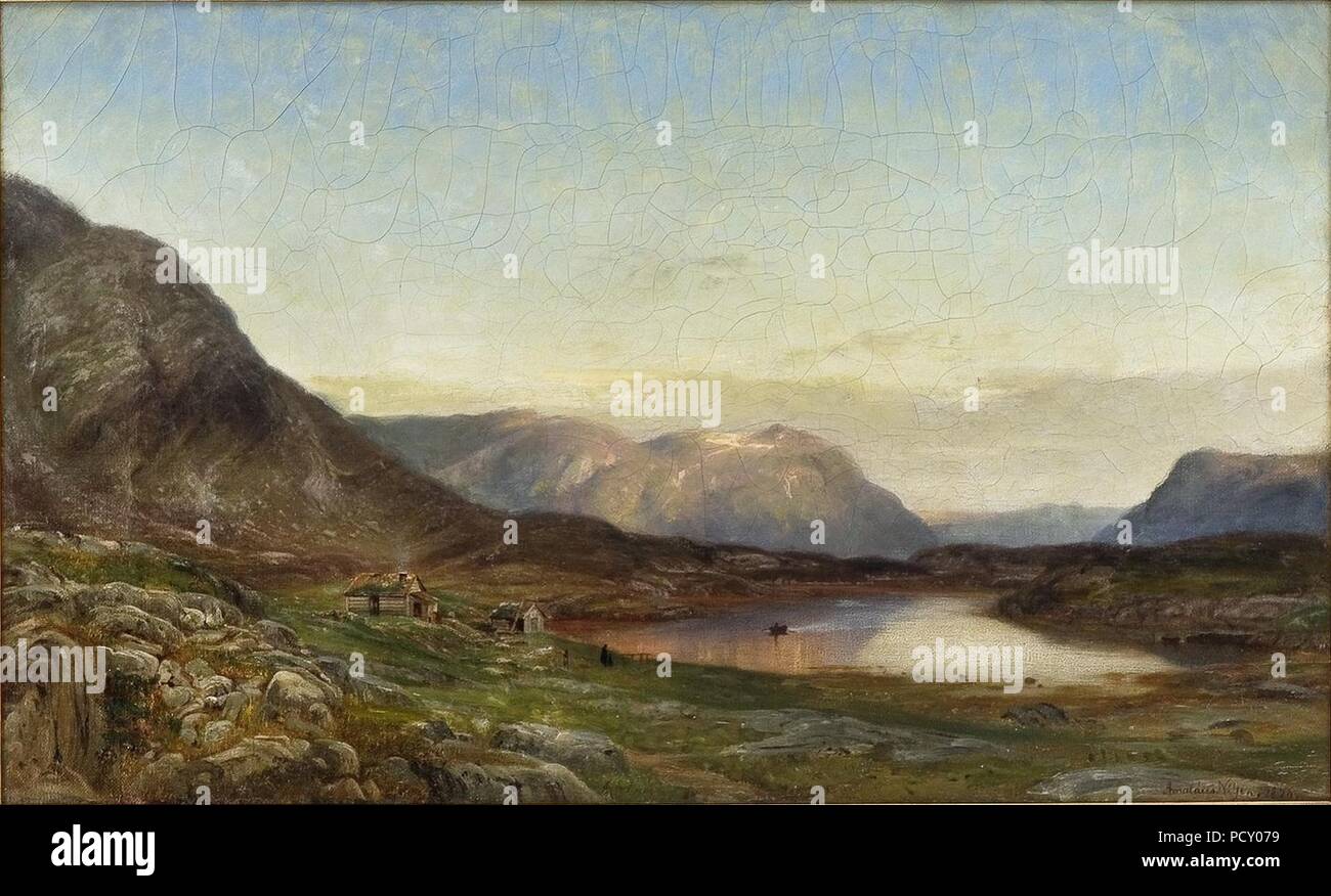 Amaldus Nielsen - Aften ved Stavenes (1876 Stock Photo - Alamy