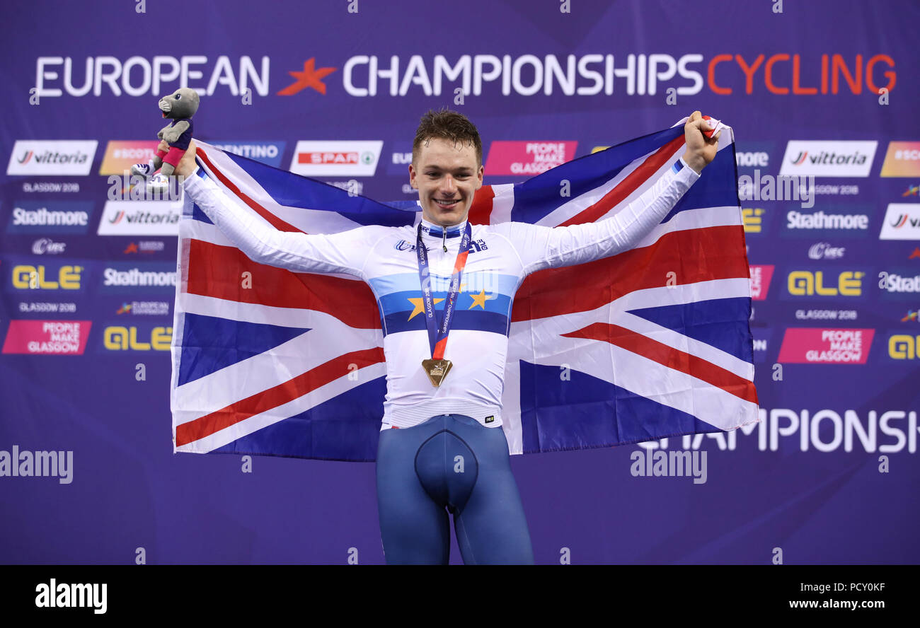 Great Britain's Ethan Hayter celebrates gold in the Men's Omnium during ...