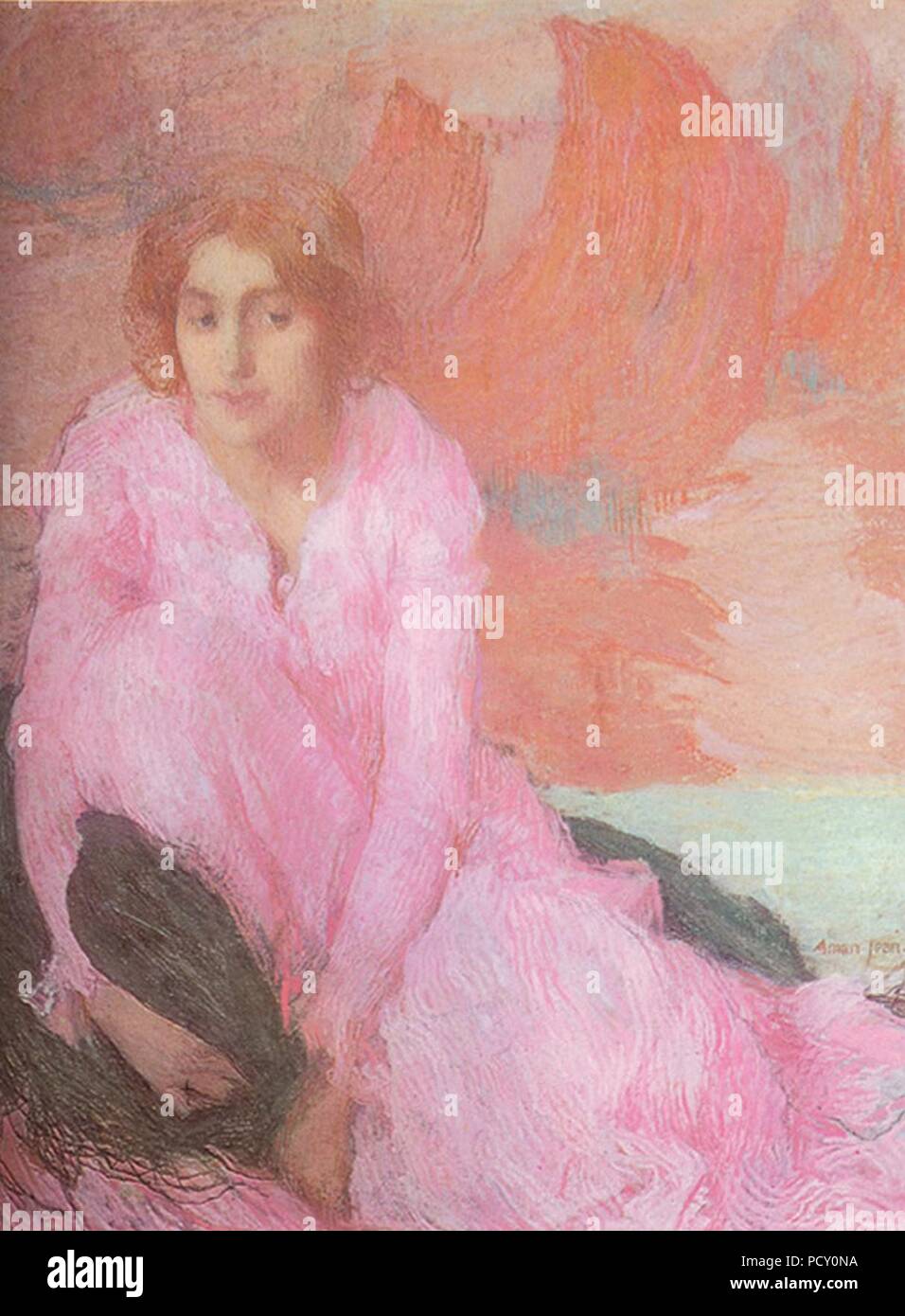 Aman-Jean Dame en rose Stock Photo - Alamy