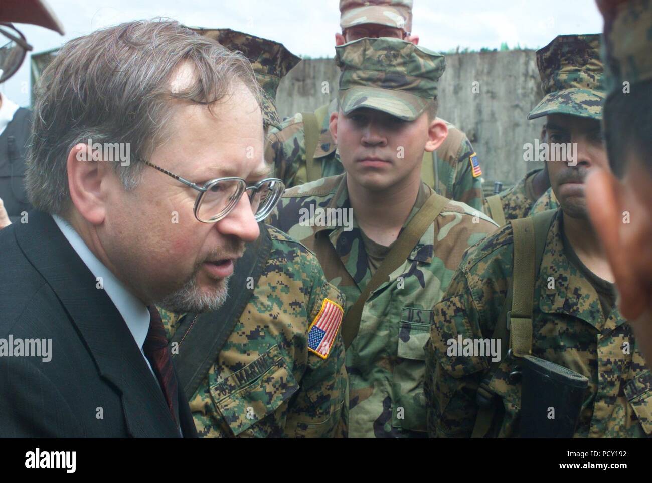 Ambassador Blaney & Marines in Liberia 001 Stock Photo - Alamy