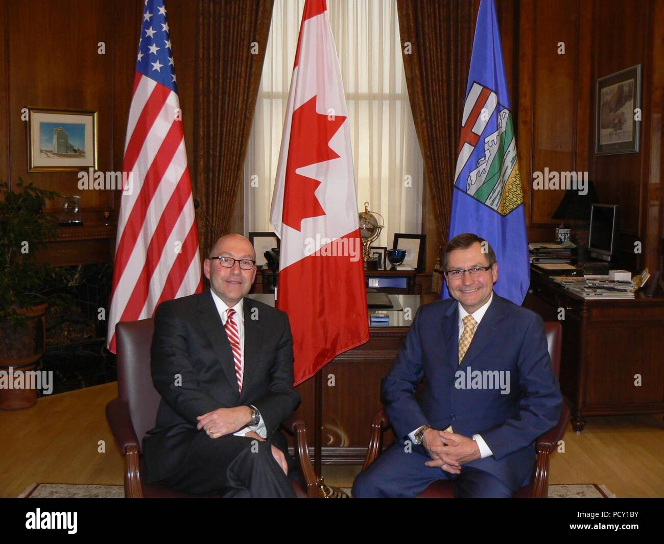 Ambassador Jacobson with Alberta Premier Ed Stelmach Stock Photo - Alamy