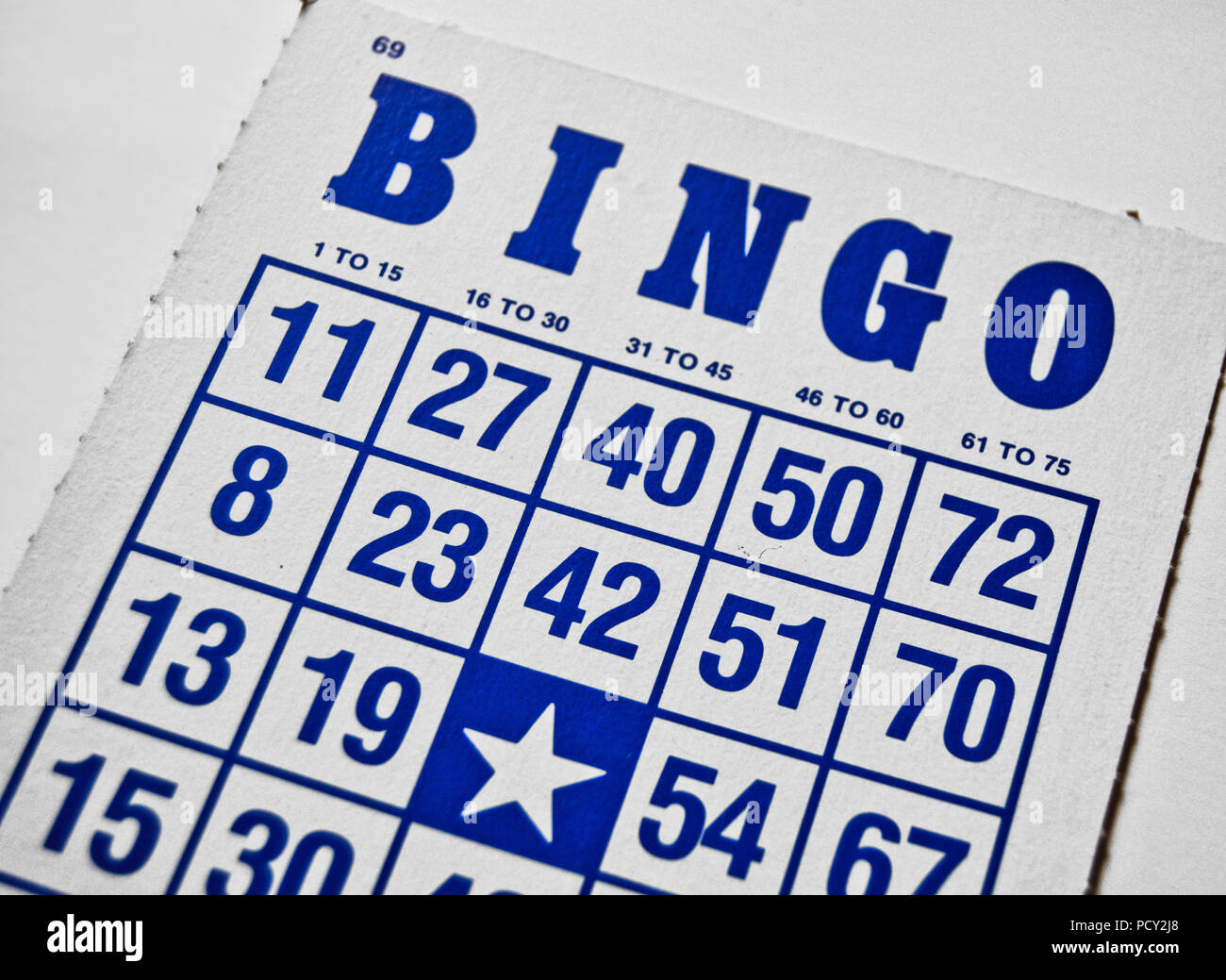 Bingo cards, blue ink on white background Stock Photo - Alamy