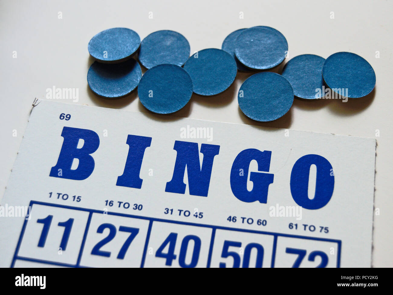 Bingo cards, blue ink on white background Stock Photo - Alamy