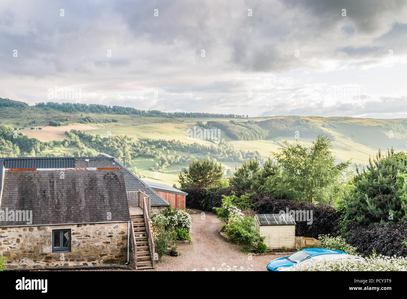 View from farms out buildings over the countryside Stock Photo - Alamy