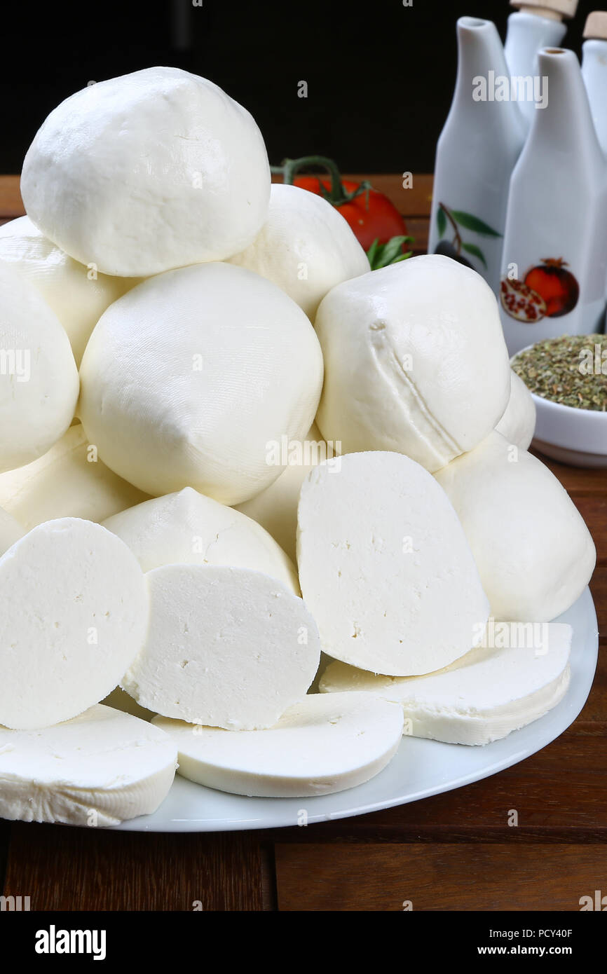 Buffalo Mozzarella Cheese Stock Photo - Alamy