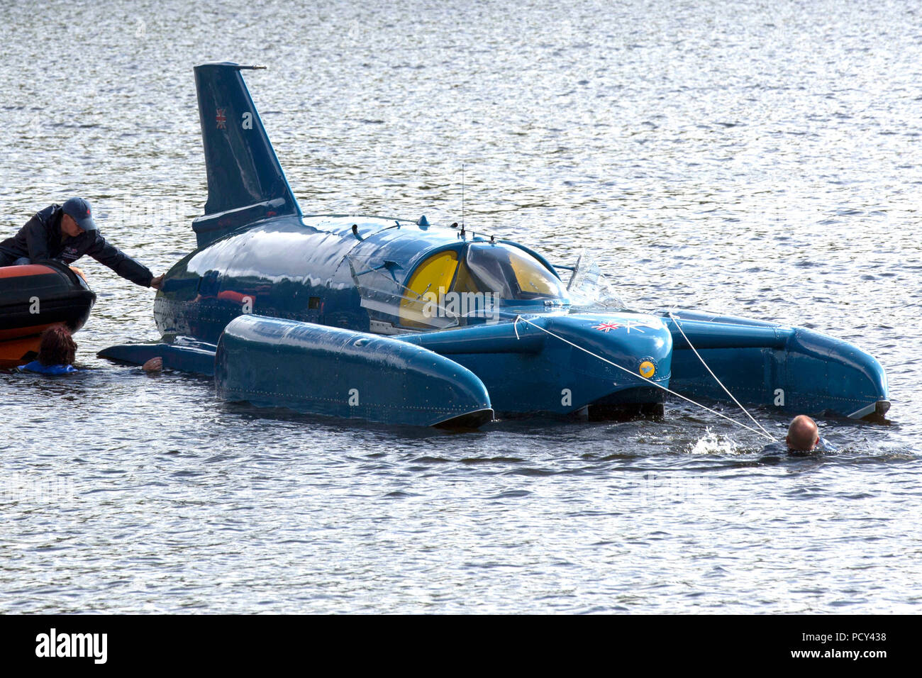 The restored Bluebird K7, which crashed killing Donald Campbell in 1967 ...