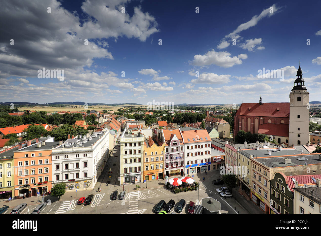 lower silesia, dolnoslaskie, market place, city dzierzoniow, hall ...