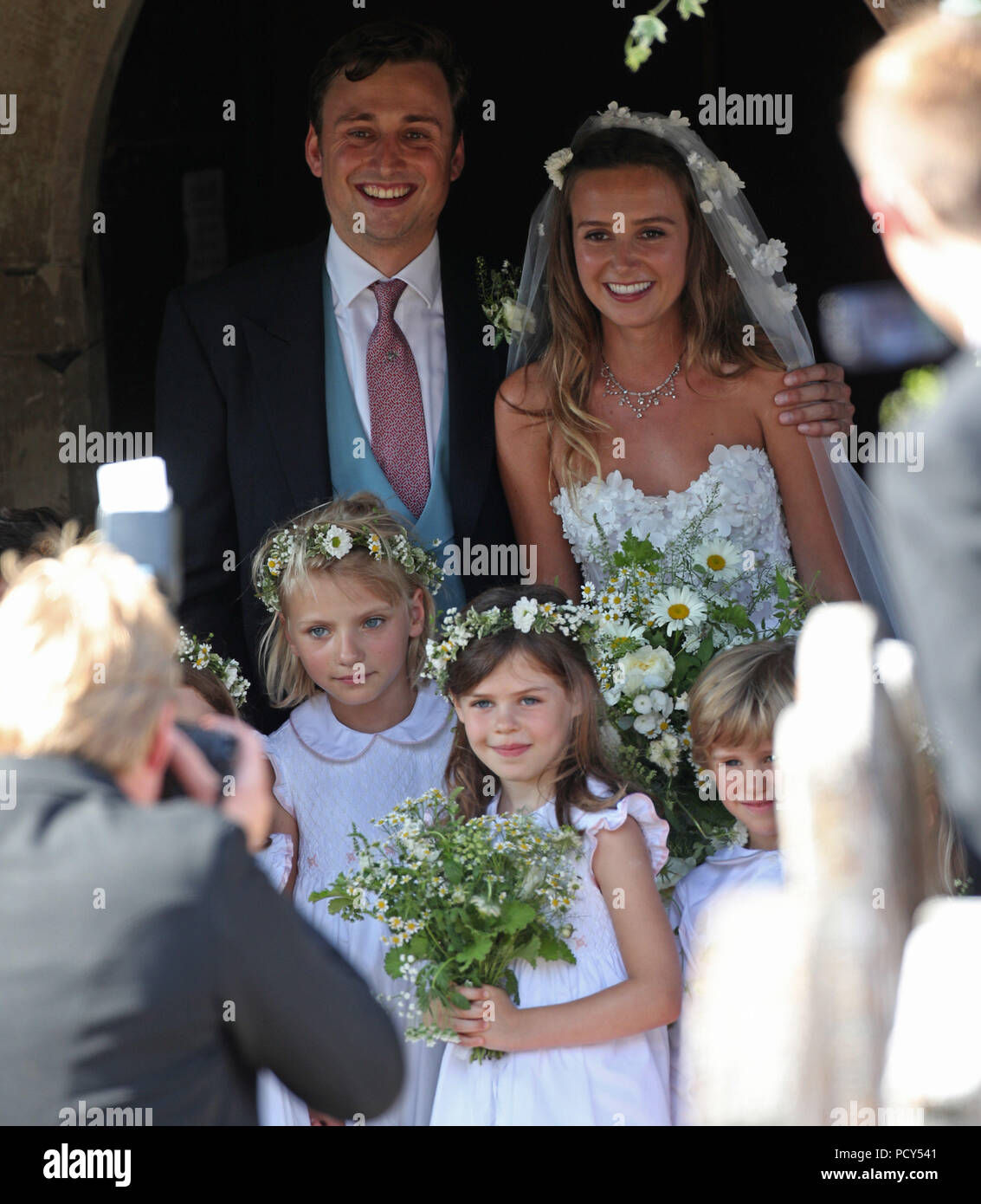Daisy Jenks and Charlie van Straubenzee outside St Mary the Virgin ...