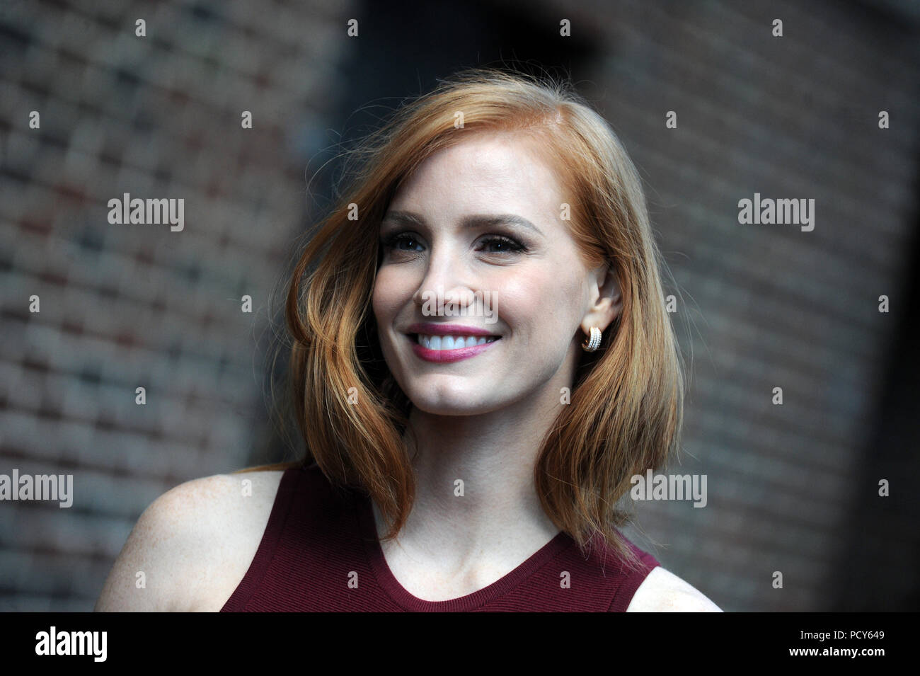 NEW YORK, NY - OCTOBER 16: Jessica Chastain arrives to 'The Late Show ...