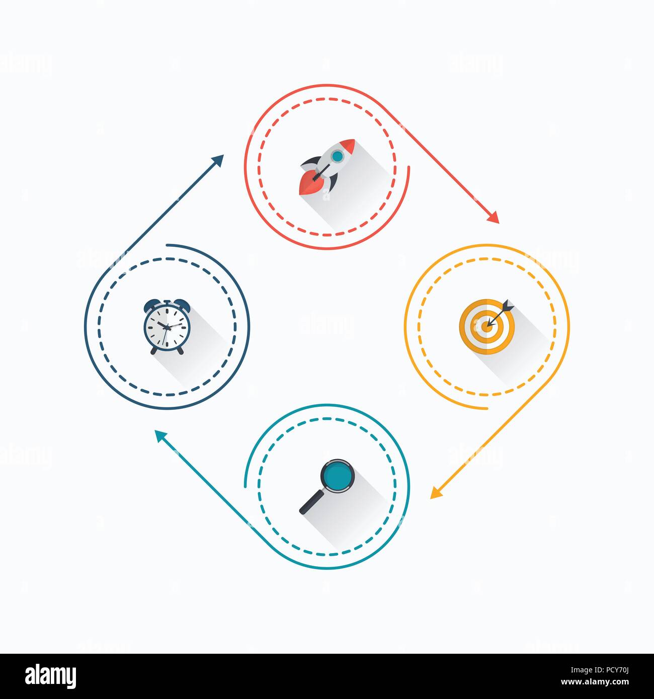Infographics template 4 options with circle Stock Vector Image & Art - Alamy