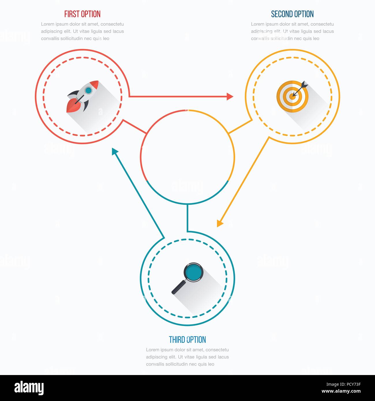 Infographics template 3 options with circle Stock Vector Image & Art ...