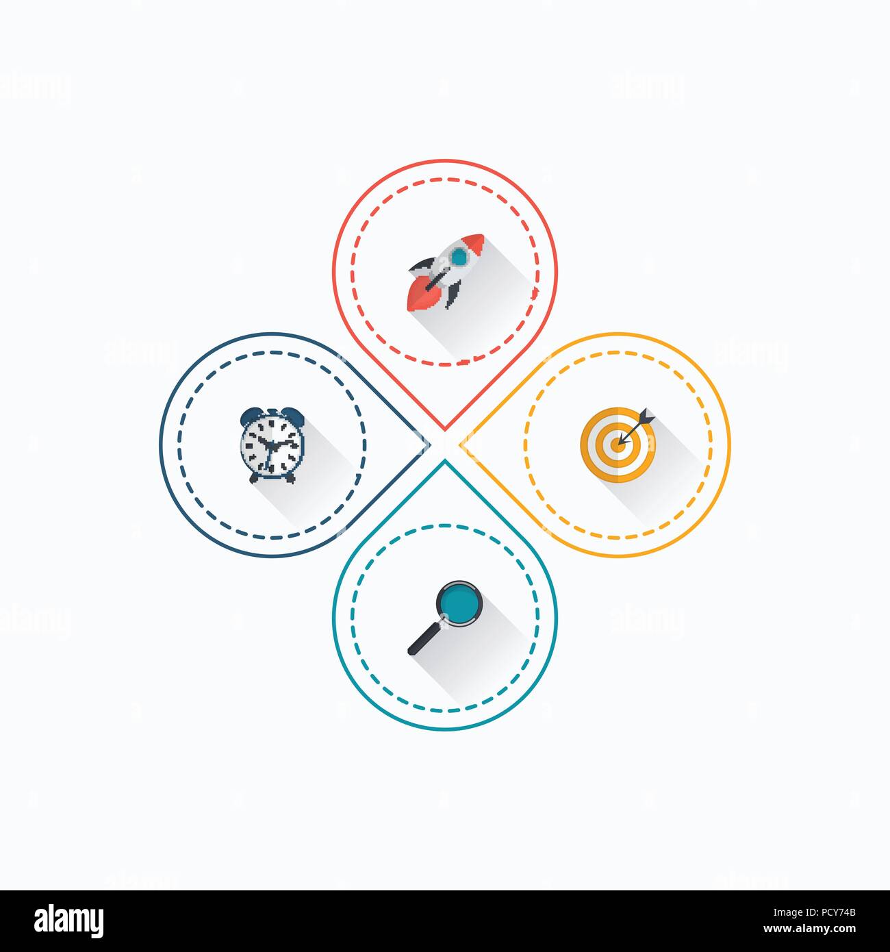 Infographics template 4 options with circle Stock Vector Image & Art - Alamy