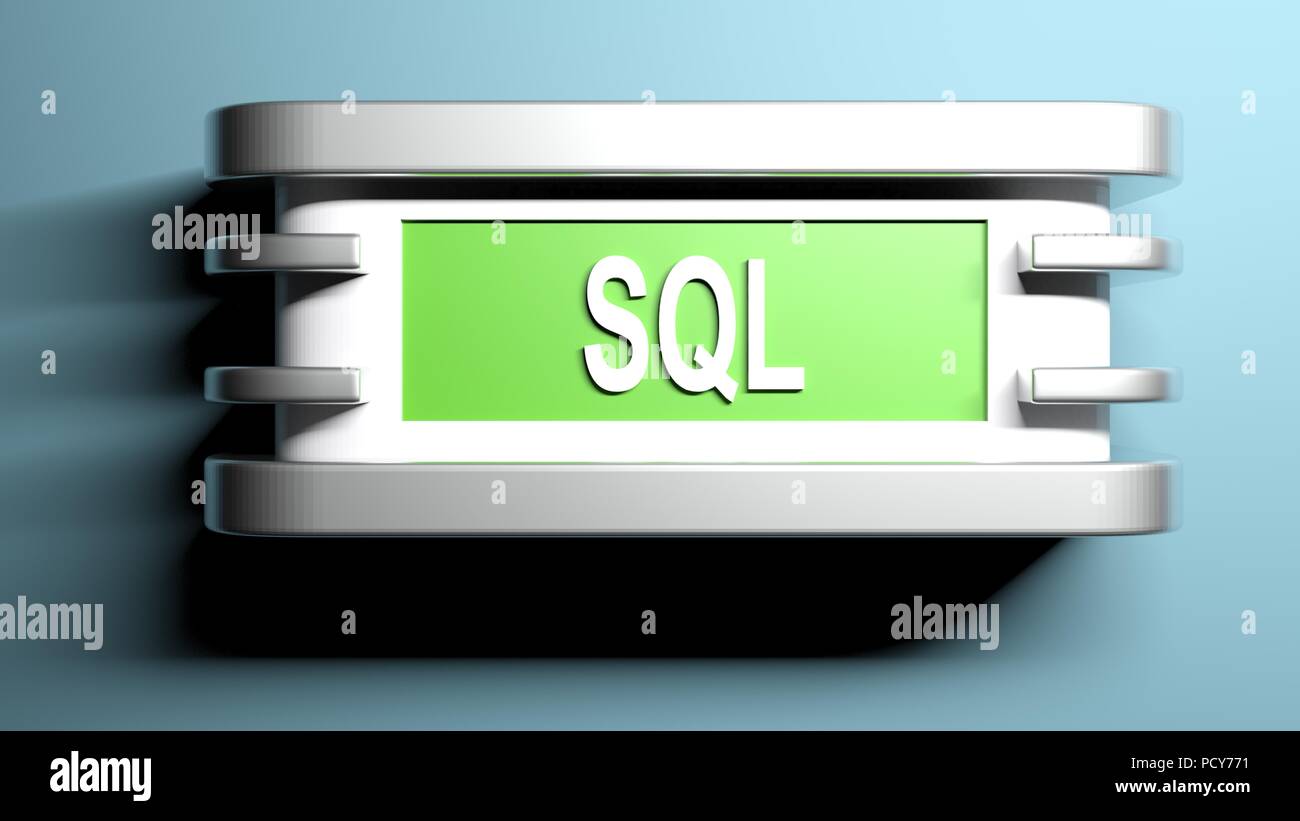 SQL green wall lamp - 3D rendering Stock Photo - Alamy
