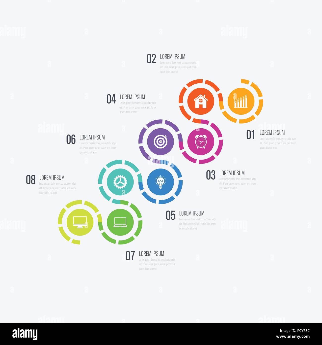 Vector illustration infographics 8 options Stock Vector Image & Art - Alamy