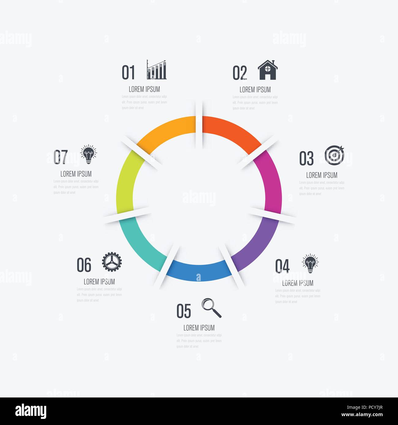 Infographics template 7 options with circle Stock Vector Image & Art ...
