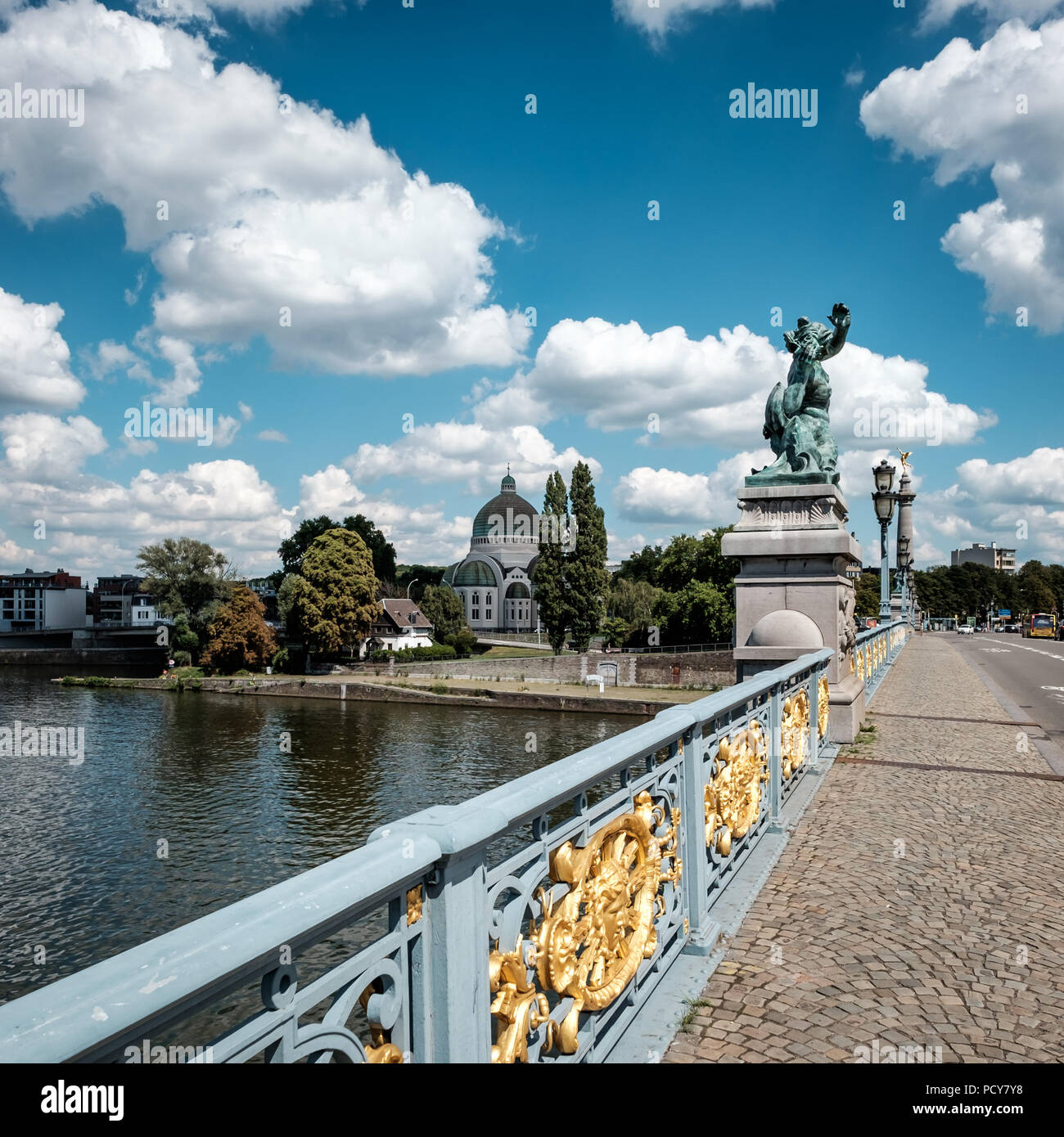 Fragnee bridge in the city of Liege, Sunday 6 August 2017, Liege ...