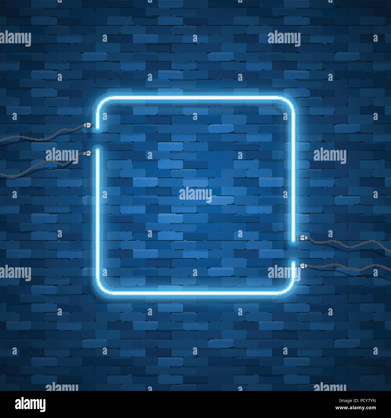 Blue abstract neon square shape Stock Vector Image & Art - Alamy