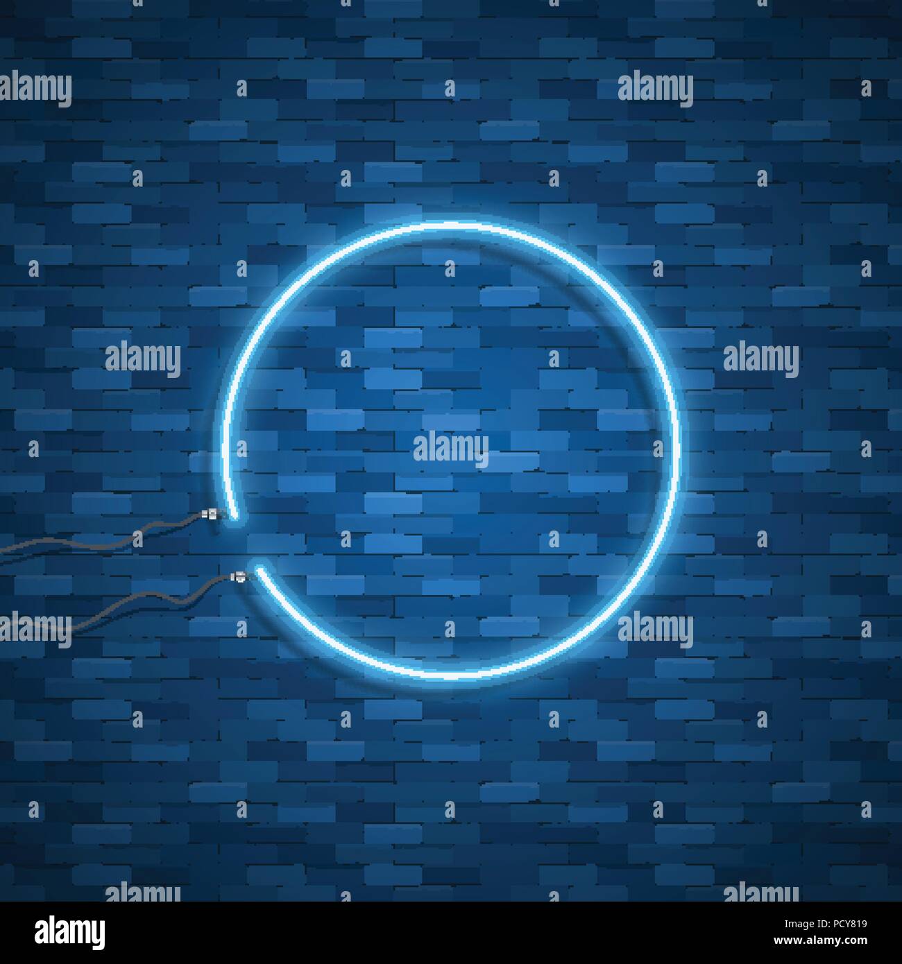 Bulb glowing. Neon ring lamp sign Stock Vector Image & Art - Alamy