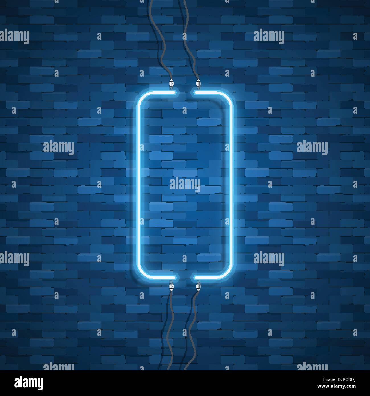 Blue abstract neon square shape Stock Vector Image & Art - Alamy