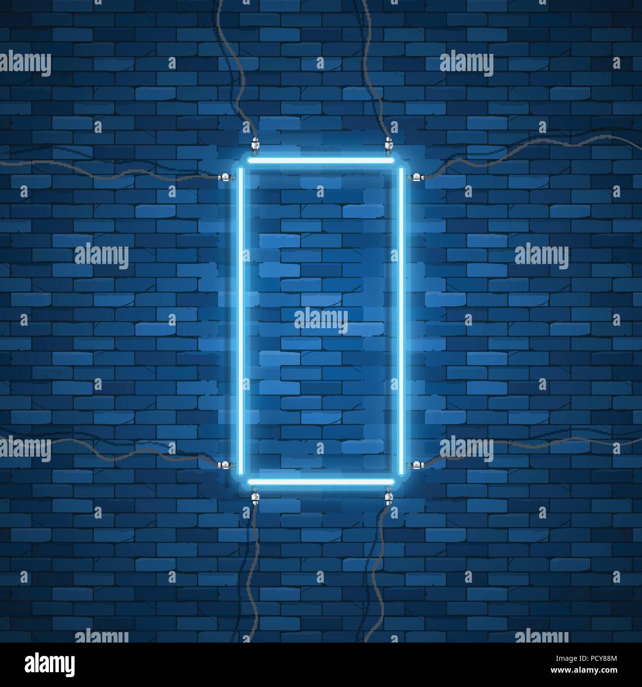Blue abstract neon square shape Stock Vector Image & Art - Alamy