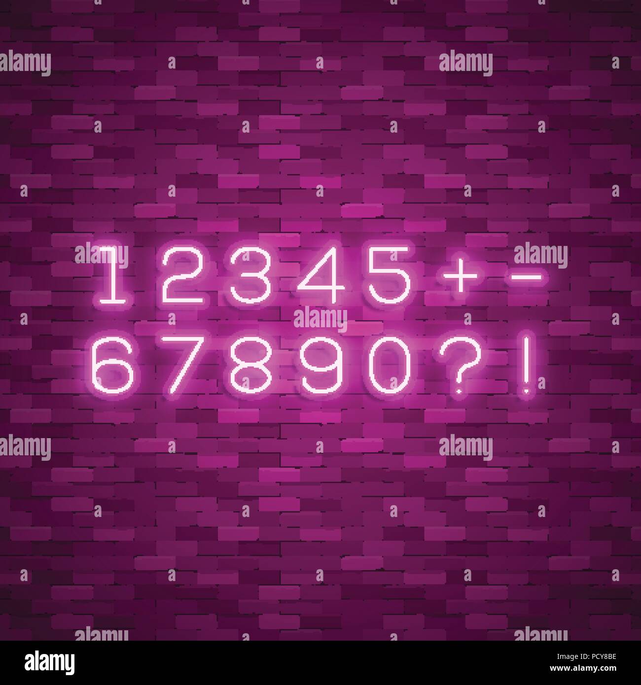 Realistic neon alphabet. Bright neon glowing font Stock Vector Image ...
