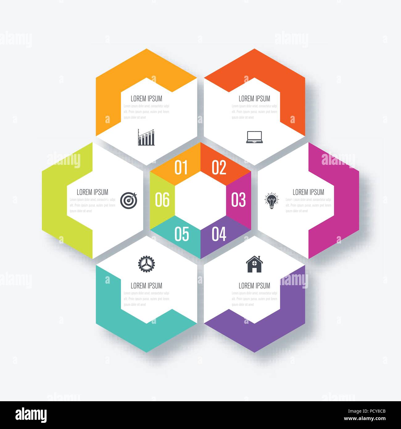 Vector illustration infographics 6 options Stock Vector Image & Art - Alamy