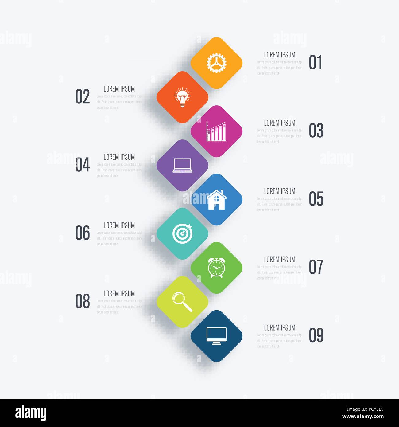 Vector illustration infographics 9 options Stock Vector Image & Art - Alamy