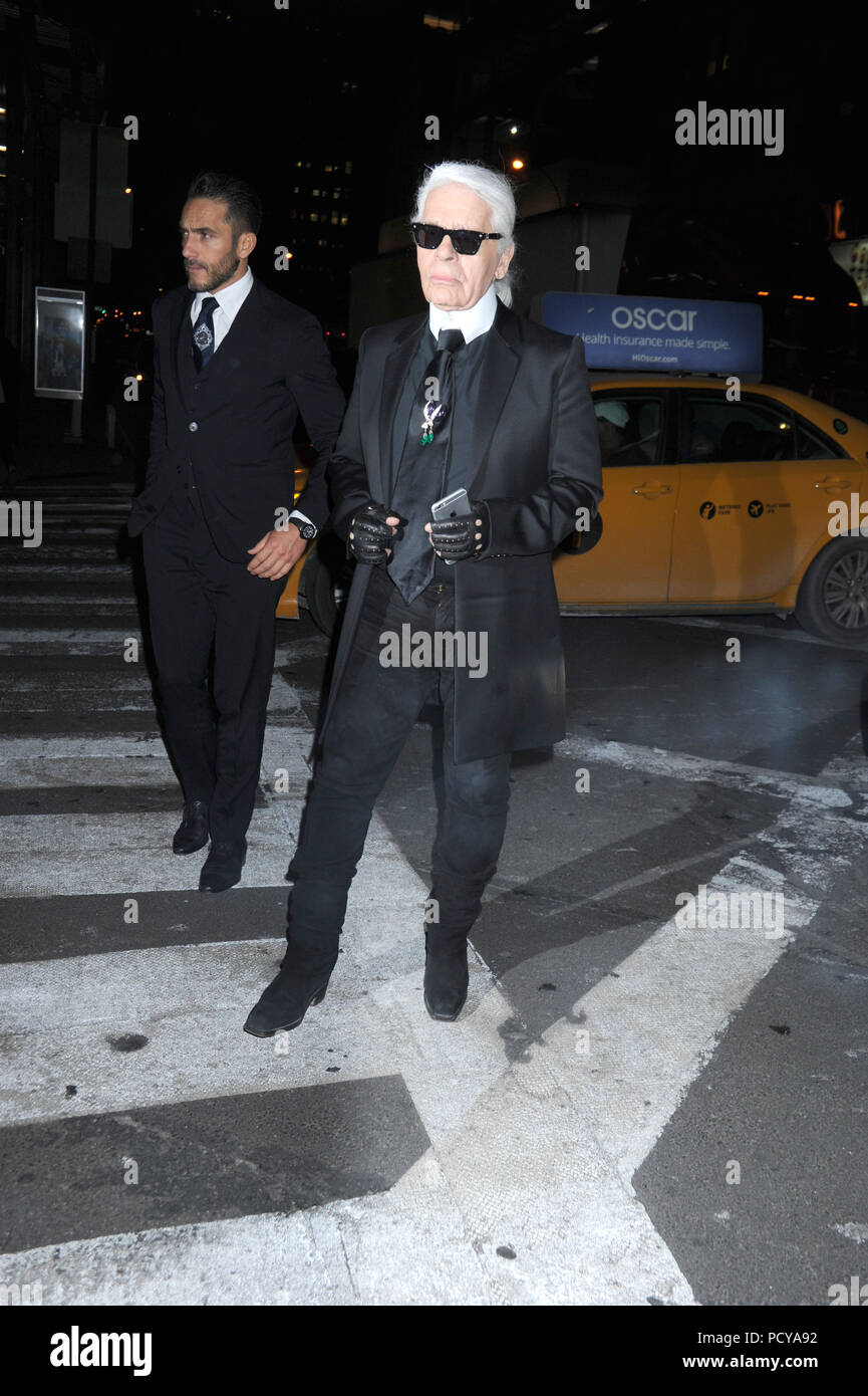 NEW YORK, NY - FEBRUARY 13: Karl Lagerfeld attend FENDI celebrates the ...