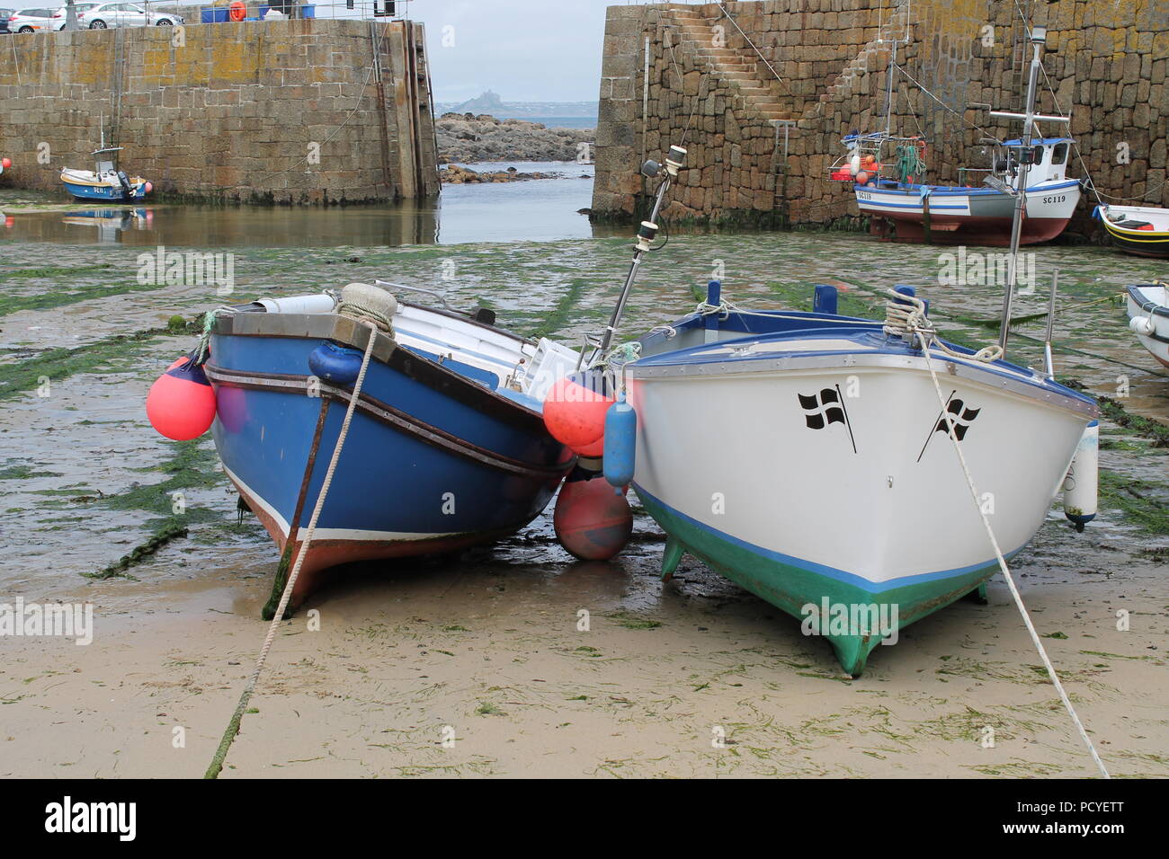 Fishing Boats, Mousehole Harbour Cornwall Stock Photo - Alamy