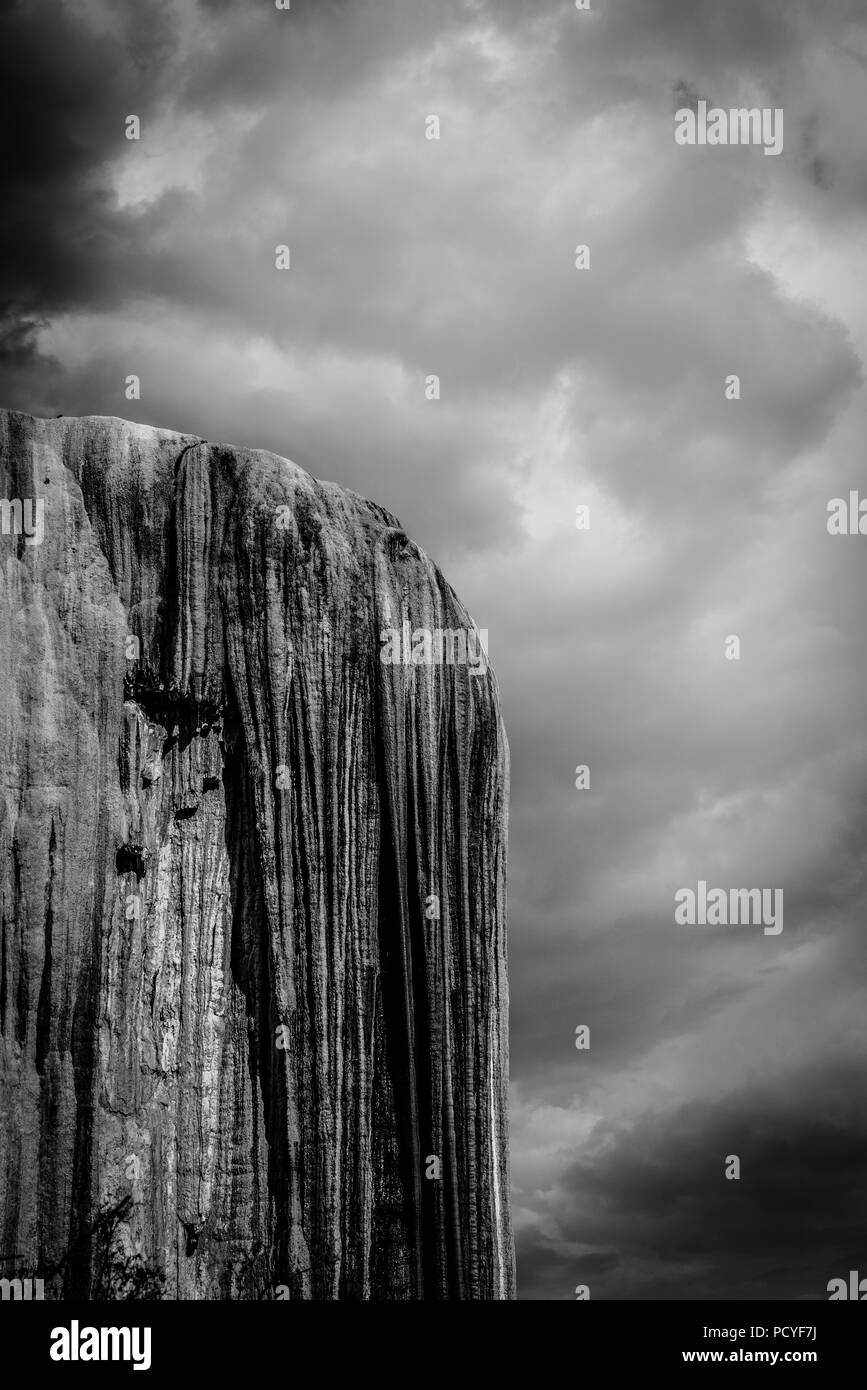 Hierve el Agua, Large 'waterfall' - white rock formations which look ...