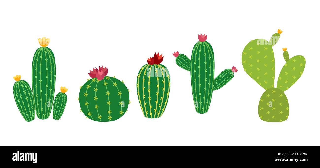 Cactus Icon Collection Set Vector Illustration Stock Vector Image & Art ...