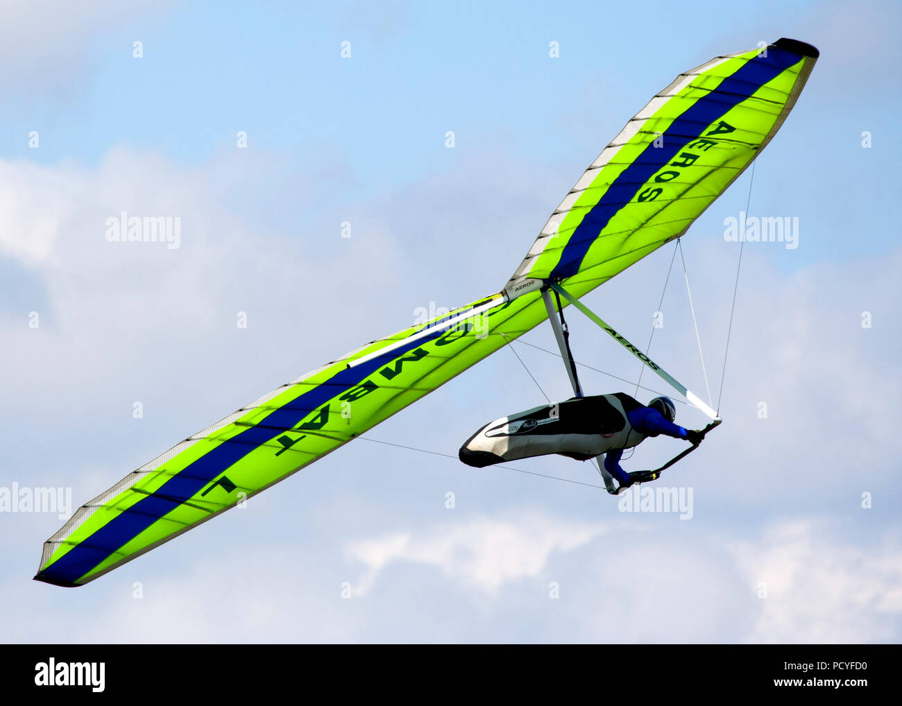 Hang glider over cold side view to back tor hi-res stock photography ...