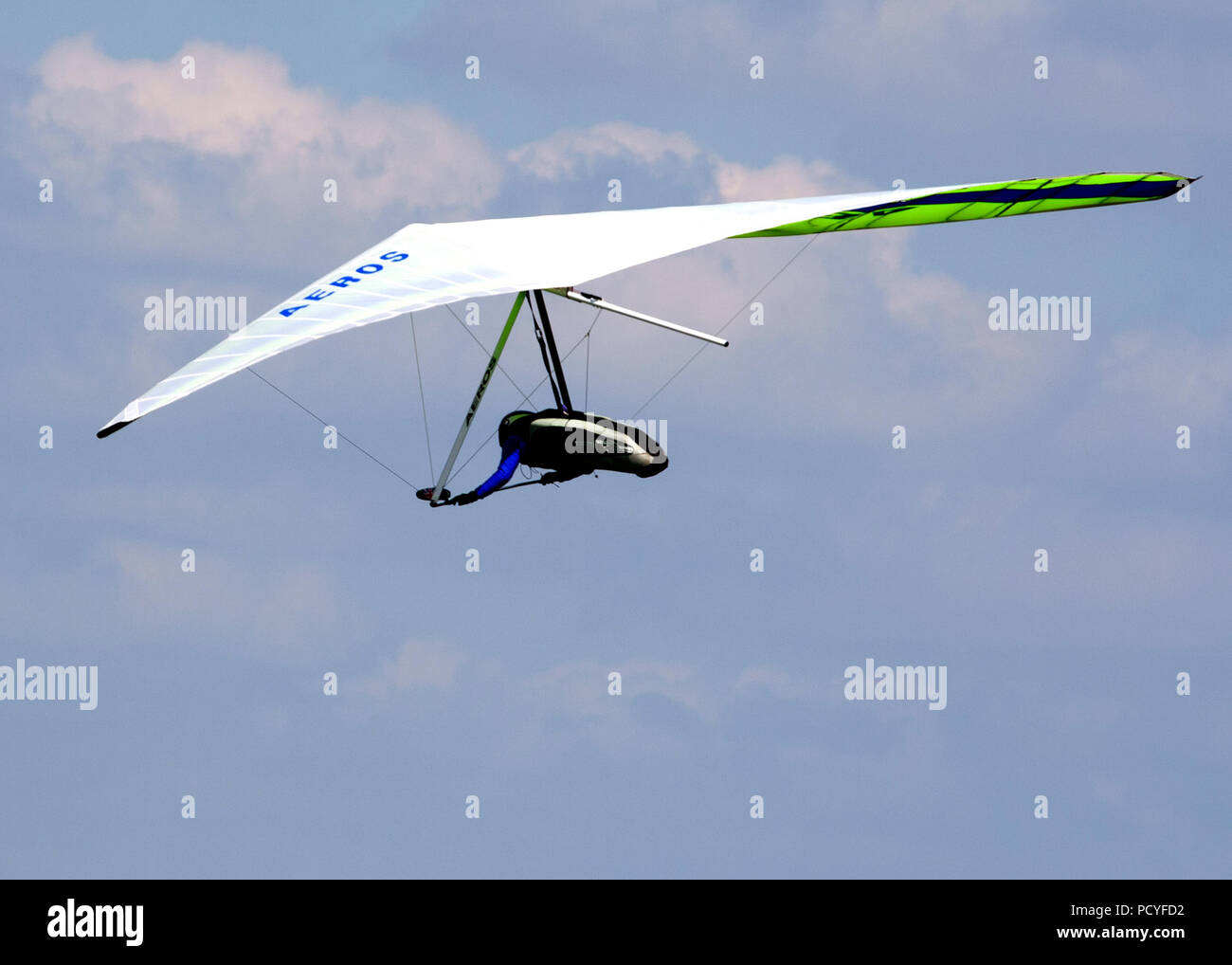 Hang glider over cold side view to back tor hi-res stock photography ...