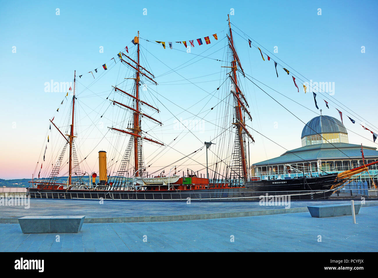 RRS Discovery polar exploration ship at Discovery Point, Dundee ...