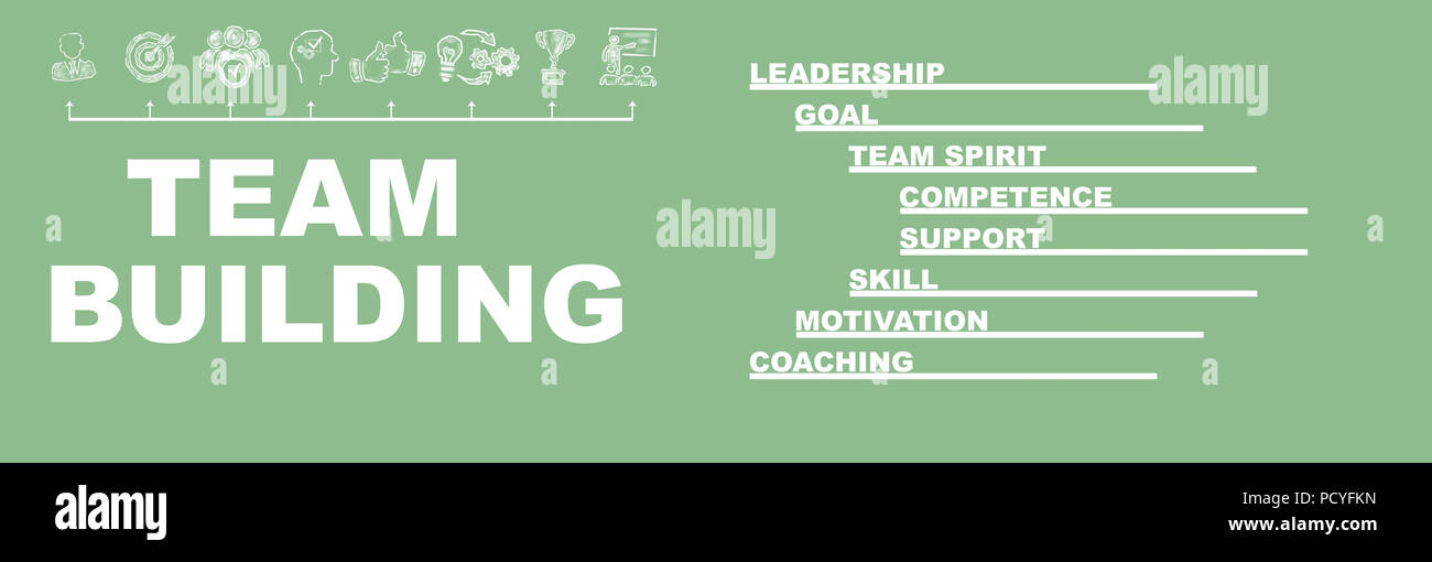 team building concept. keywords and icons Stock Photo - Alamy