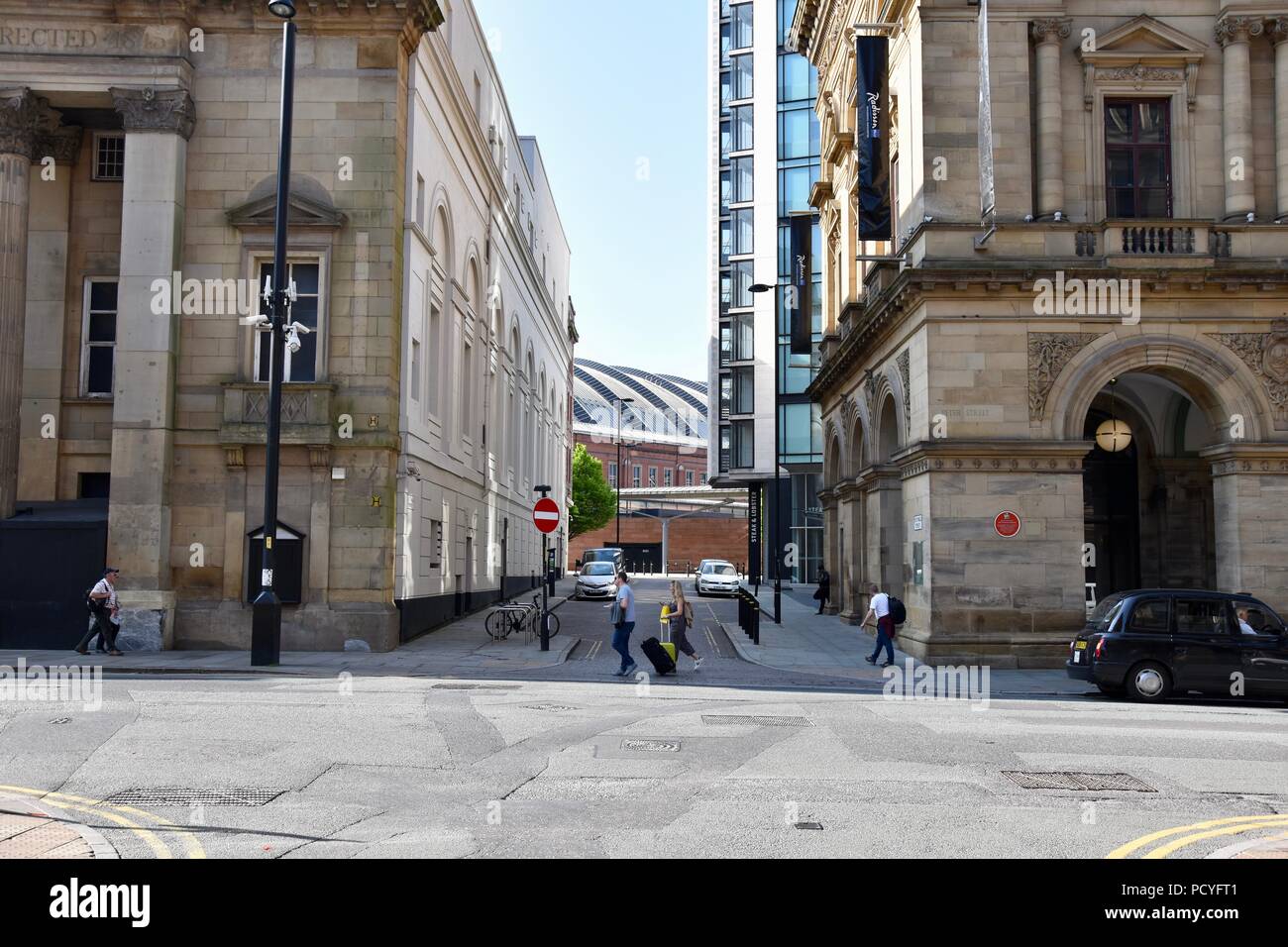 City street in Manchester England Stock Photo - Alamy