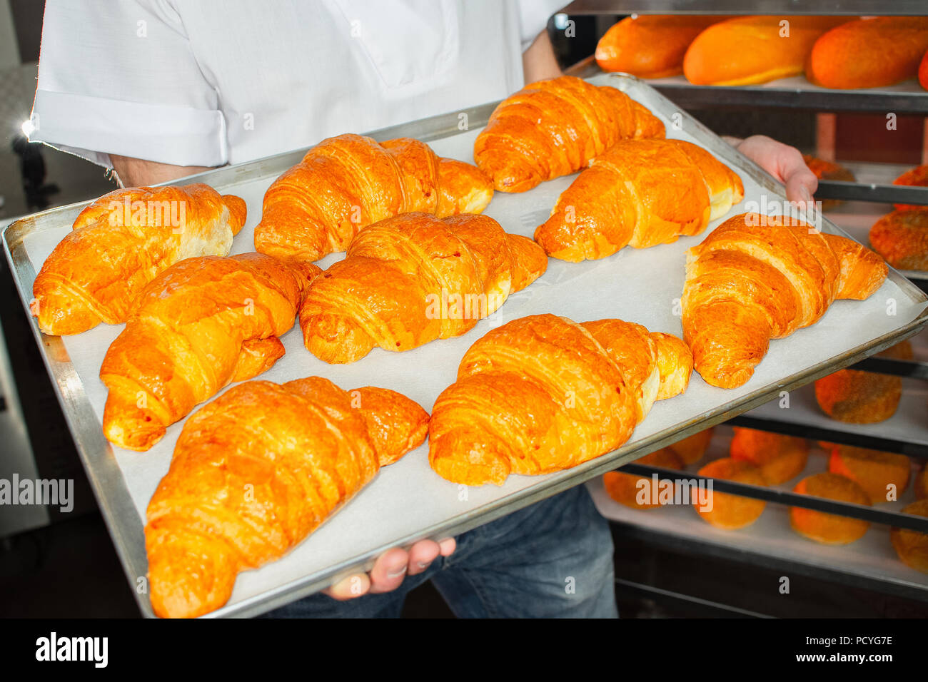 Croissants on the shelves hi-res stock photography and images - Alamy