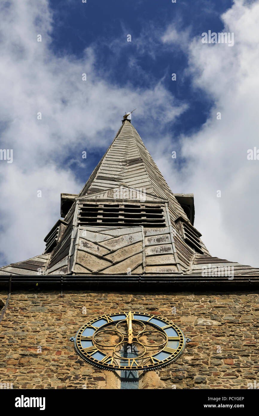 The twisted spire of St. Peter's Church, the parish church of ...
