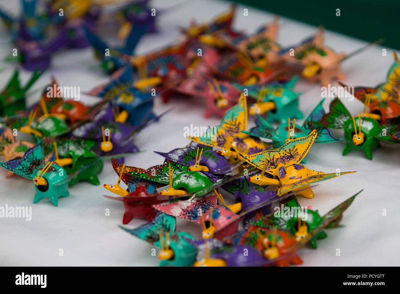 Handmade mexican toys in shape of mythical creatures made from wood ...