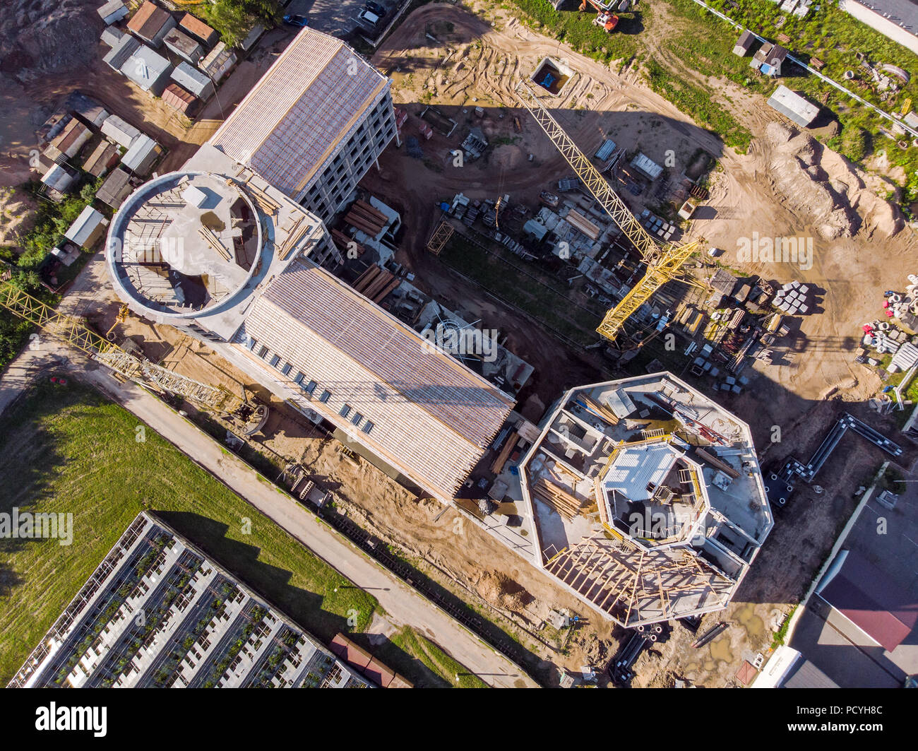 Aerial view commercial construction work hi-res stock photography and images - Alamy