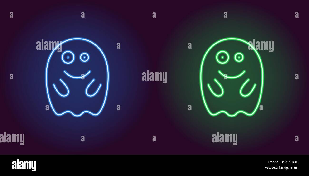 Soaring neon spirit in blue and green color. Vector illustration of ...