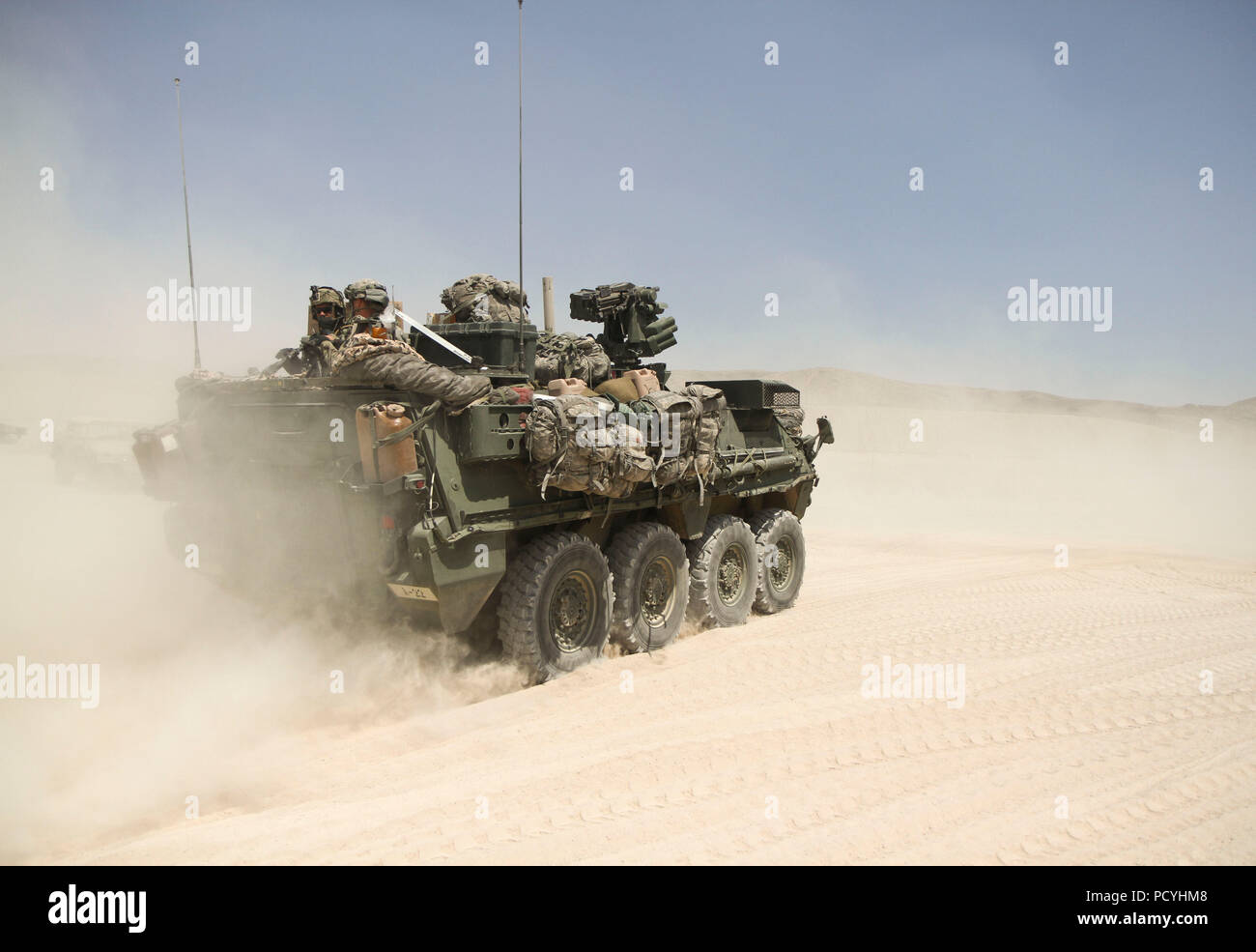 A Stryker from Alpha Company, 1st Battalion, 111th Infantry Regiment ...