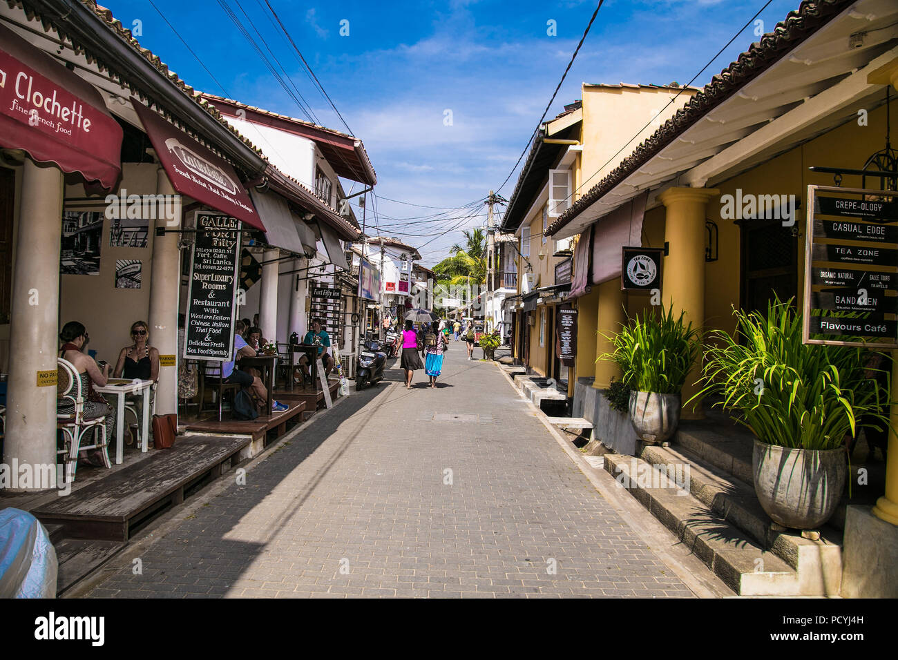 GALE, SRI LANKA-JAN 6, 2107:The street of the dutch fort Galle on Jan 6 ...