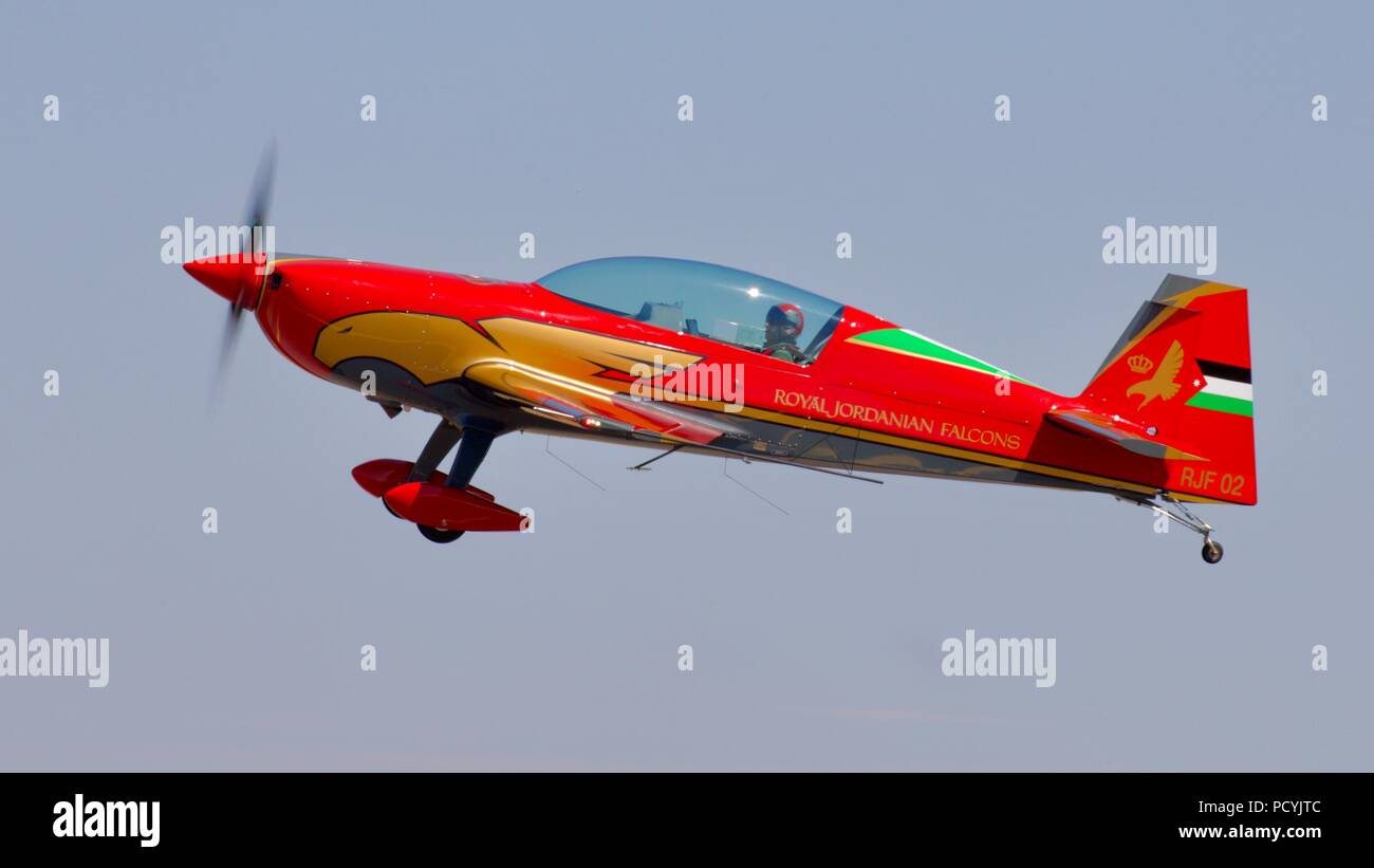 The Royal Jordanian Falcons - Extra 300LX aircraft with a impressive ...